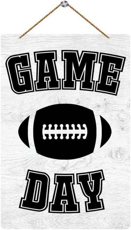 Novelty Hanging Wood Sign Home Decorative Football Game Day Rustic Wood ...