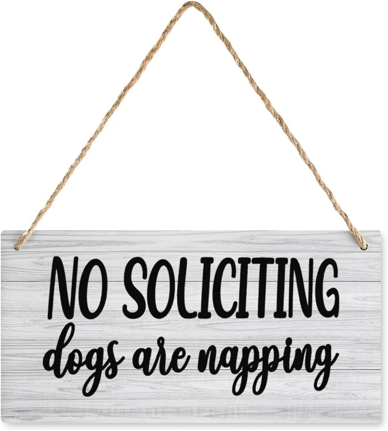 Novelty Hanging Wood Sign Home Decorative No Soliciting Dog Are Napping ...