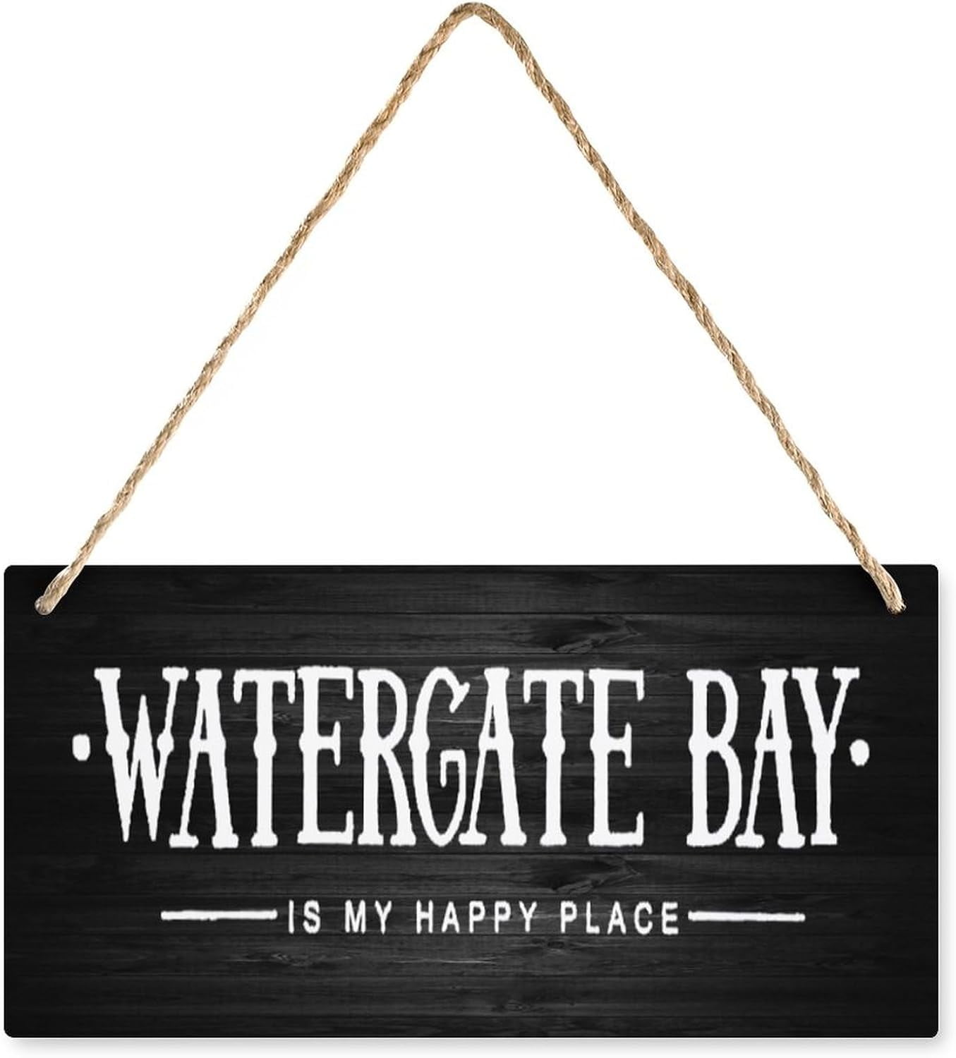 Novelty Hanging Wood Sign Watergate Bay Is Ourmy Happy Place Wooden ...