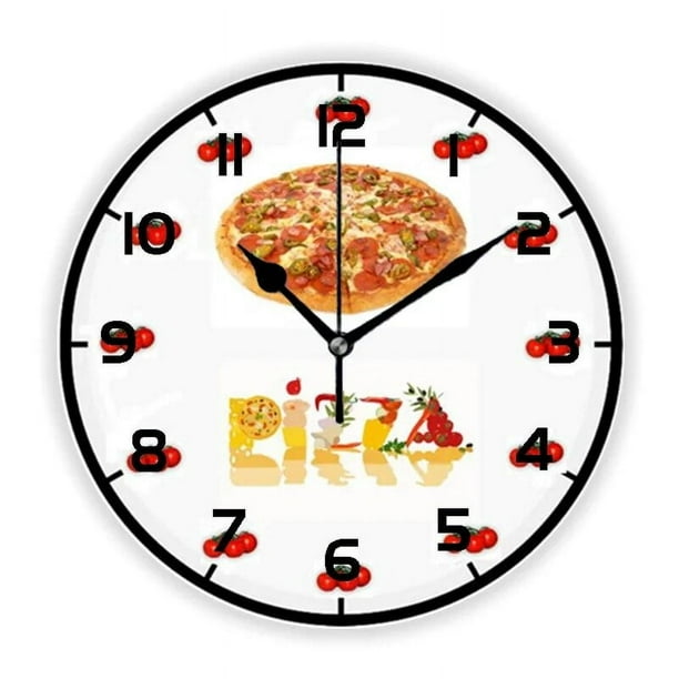 Novelty I Love Pizza Heart Heartbeat Kitchen Wall Clock for Pizza Lover ...