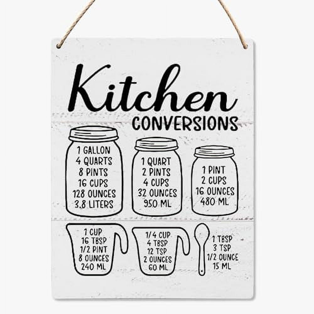 Novelty Kitchen Signs Wall Decor - Kitchen Conversion Chart Wood ...