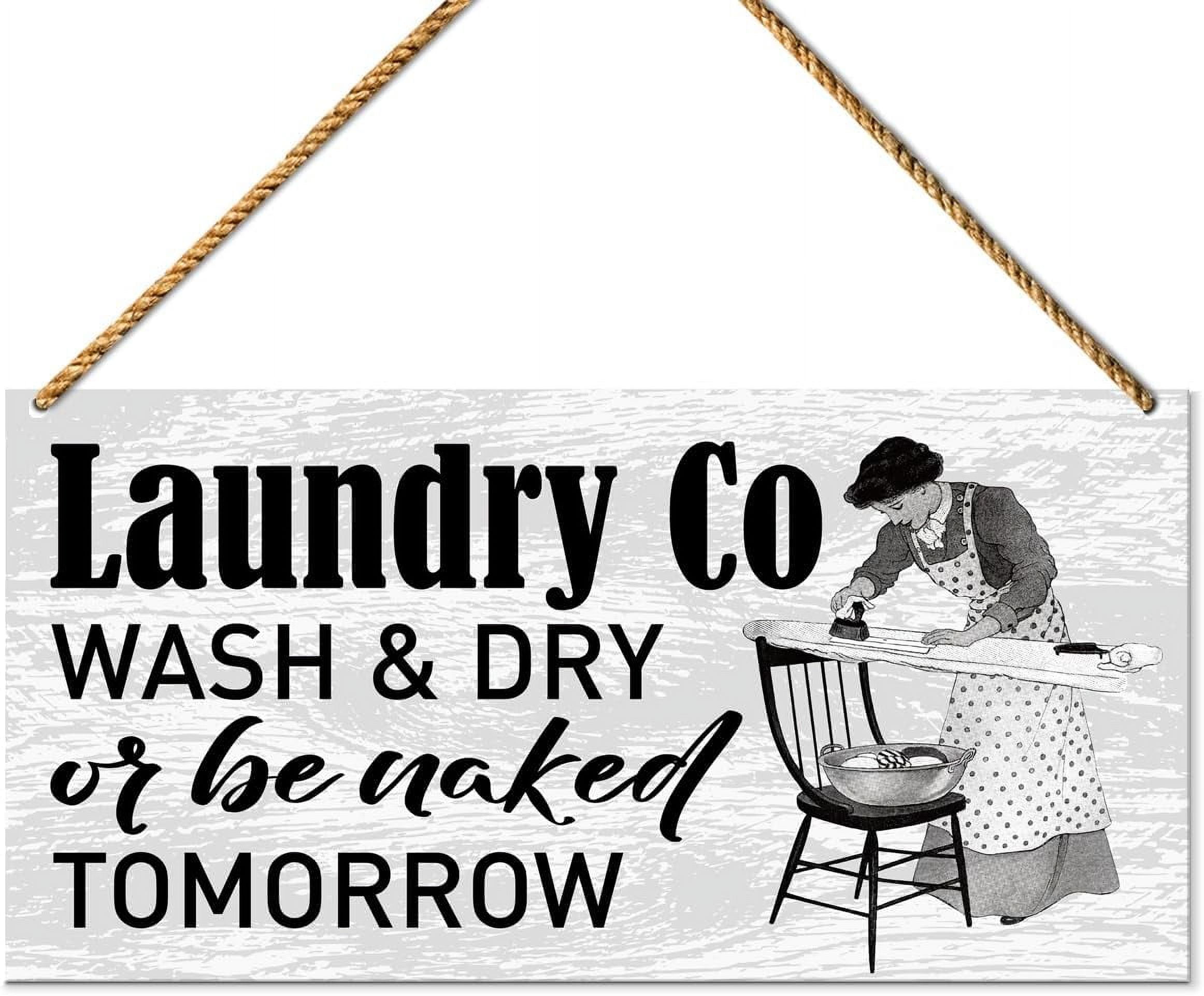 Novelty Laundry Wood Sign Laundry Wash Room Decorations for Farmhouse ...