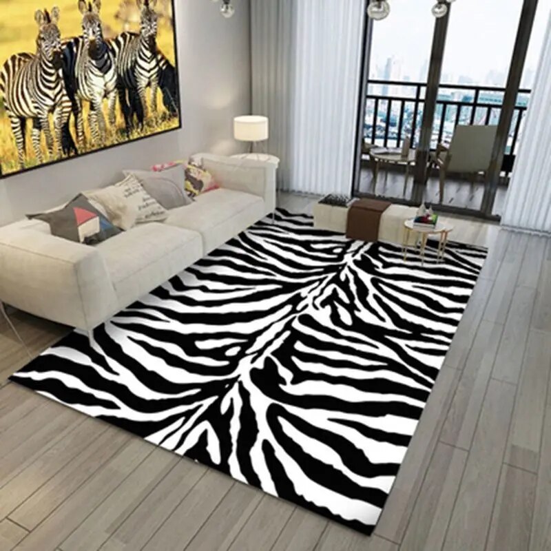 Novelty Leopard Zebra Carpet Home Area Rug Large Entrance Door Mat Rugs ...
