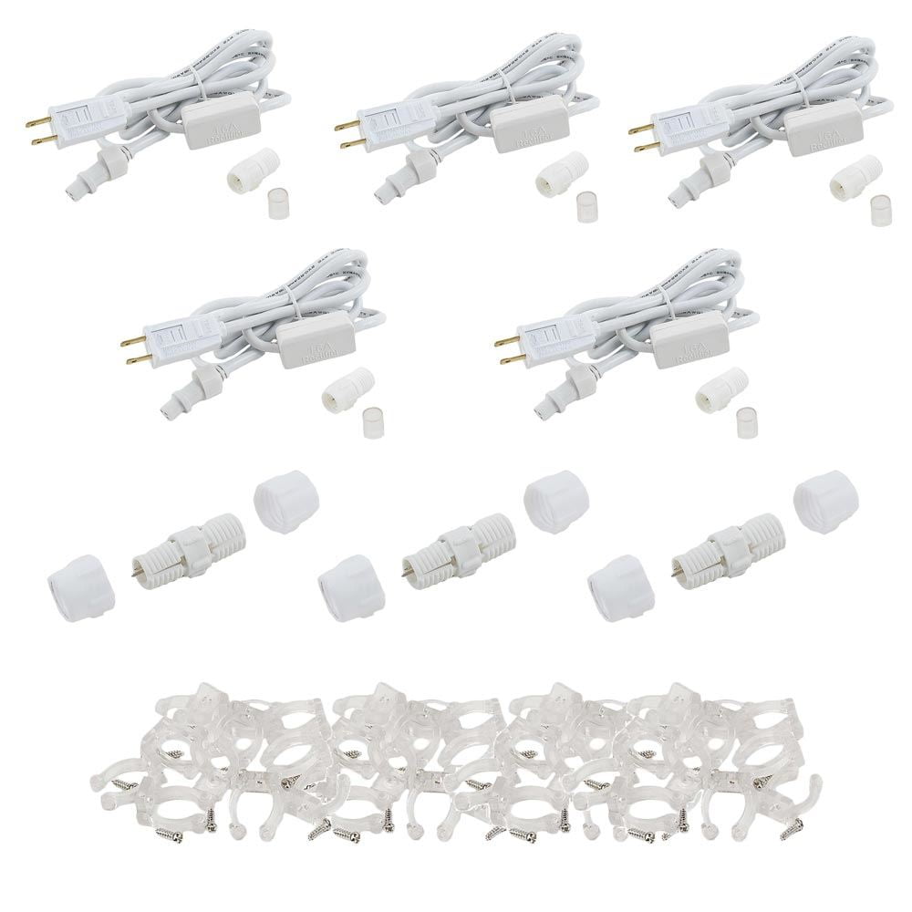 Novelty Lights 1/2" LED Rope Light Accessory Pack, 5 Connector Cord ...