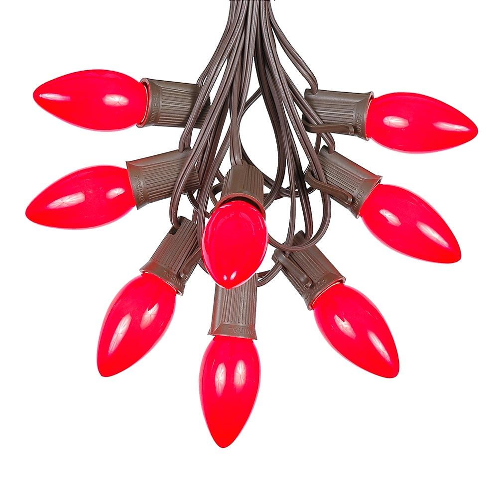 Novelty Lights 100 Feet C9 Red Christmas String Light Set, Ceramic ...