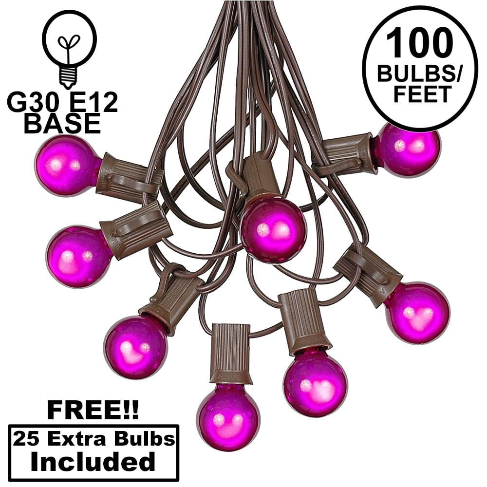Novelty Lights 100 Feet Purple G30 Globe Outdoor Patio String Lights ...