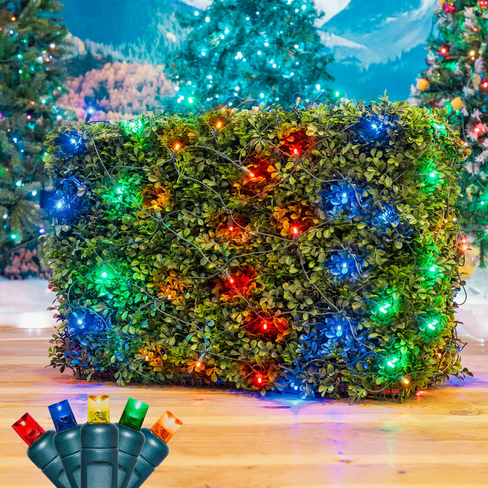 Novelty Lights 100 Light Multicolor LED Christmas Net Lights Christmas ...