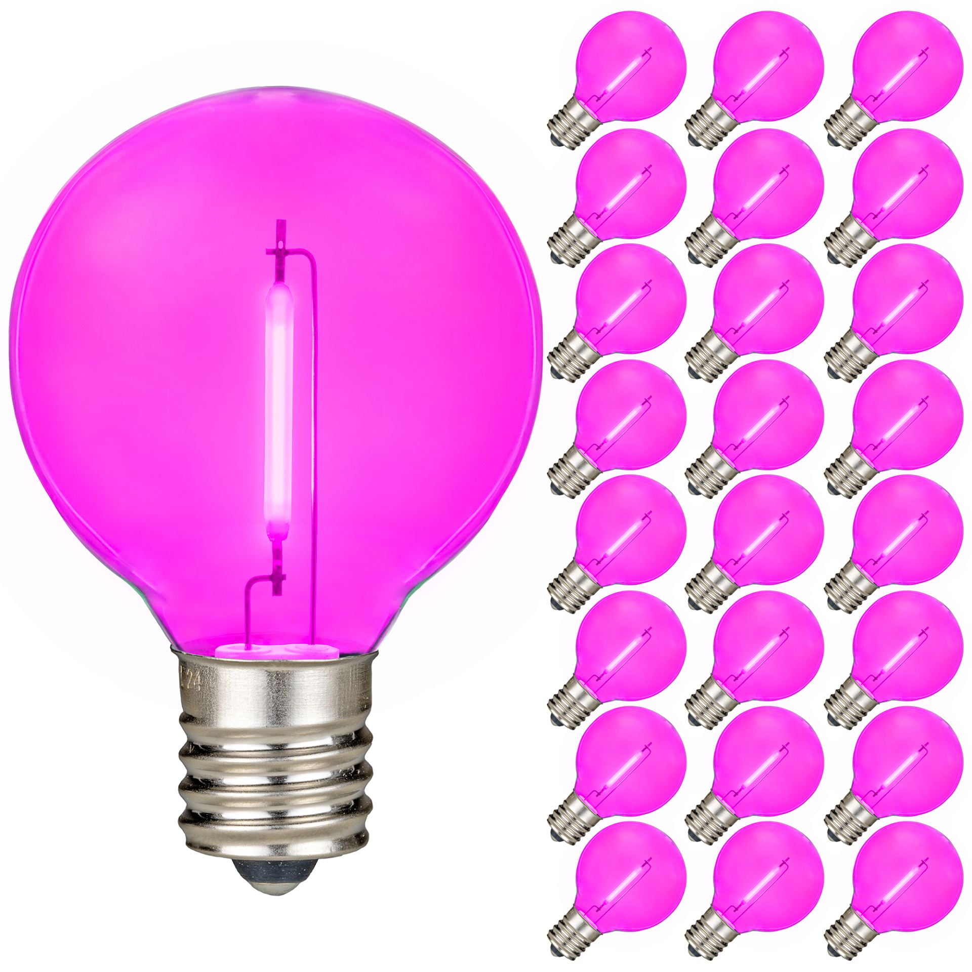 Novelty Lights 1W G40 Pink Globe LED Light Bulb, Shatterproof - Walmart.com