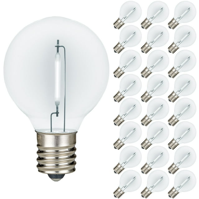 Novelty Lights 1W G40 Pure White Globe LED Light Bulb, Shatterproof ...