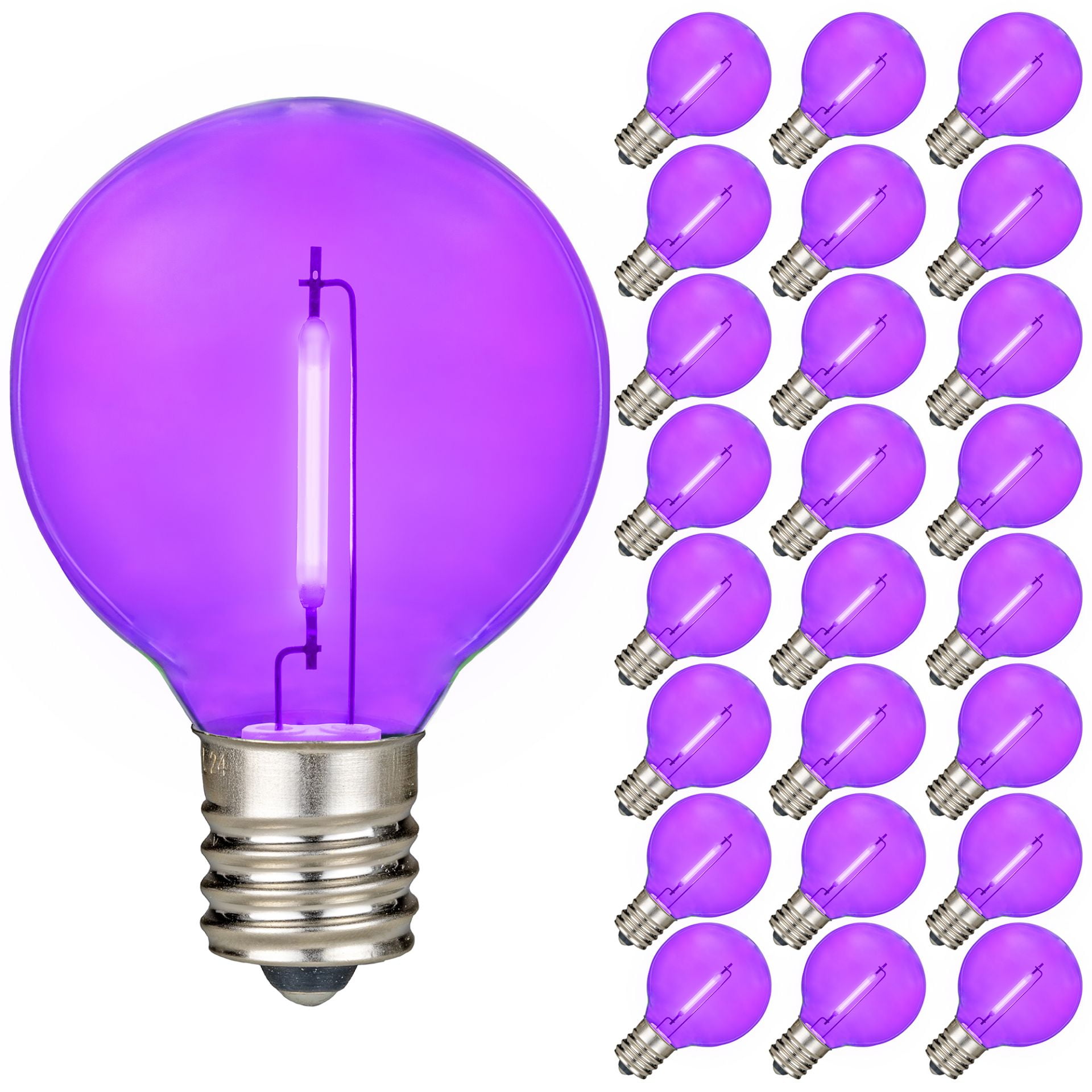 Novelty Lights 1W G40 Purple Globe LED Light Bulb, Shatterproof ...
