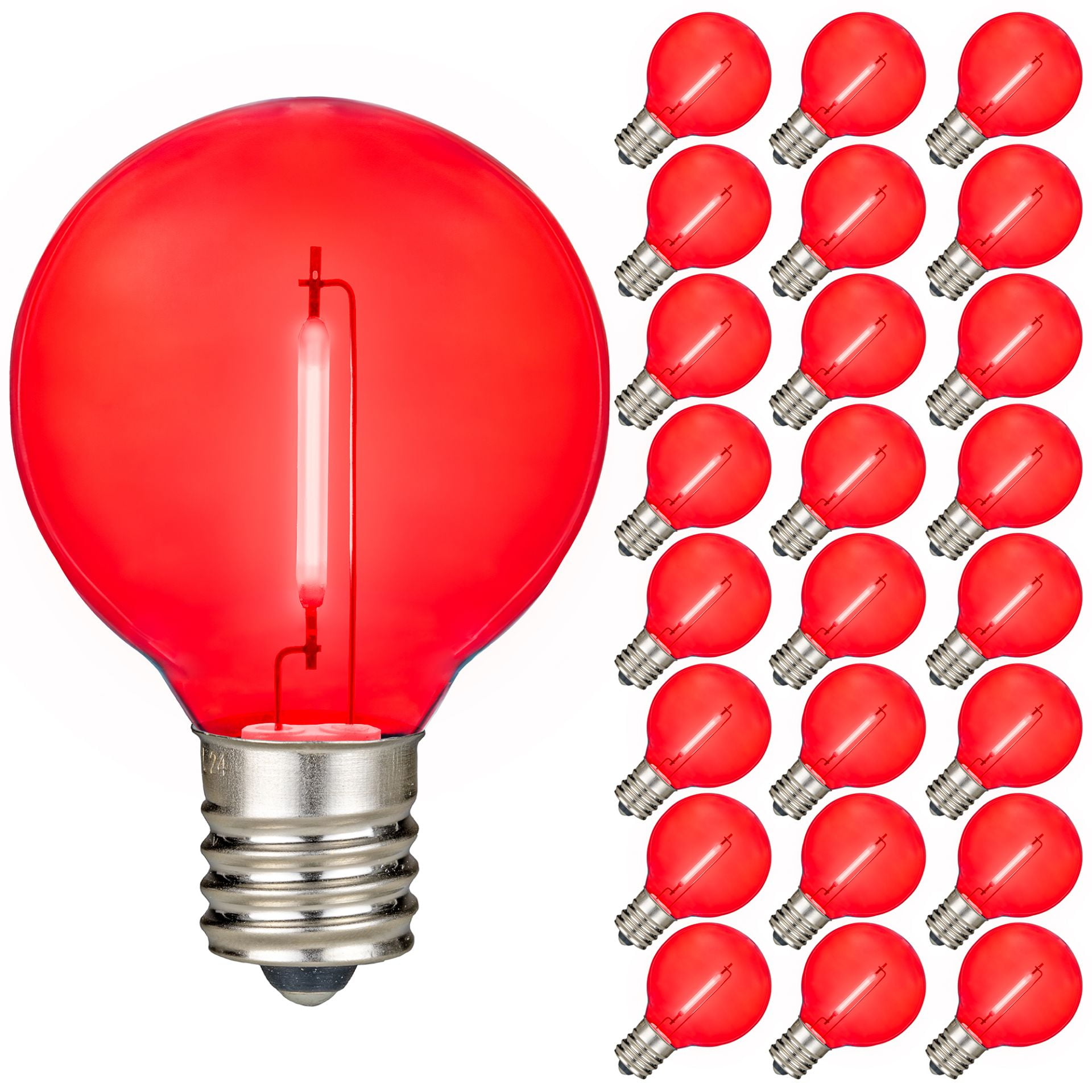 Novelty Lights 1W G40 Red Globe LED Light Bulb, Shatterproof - Walmart.com