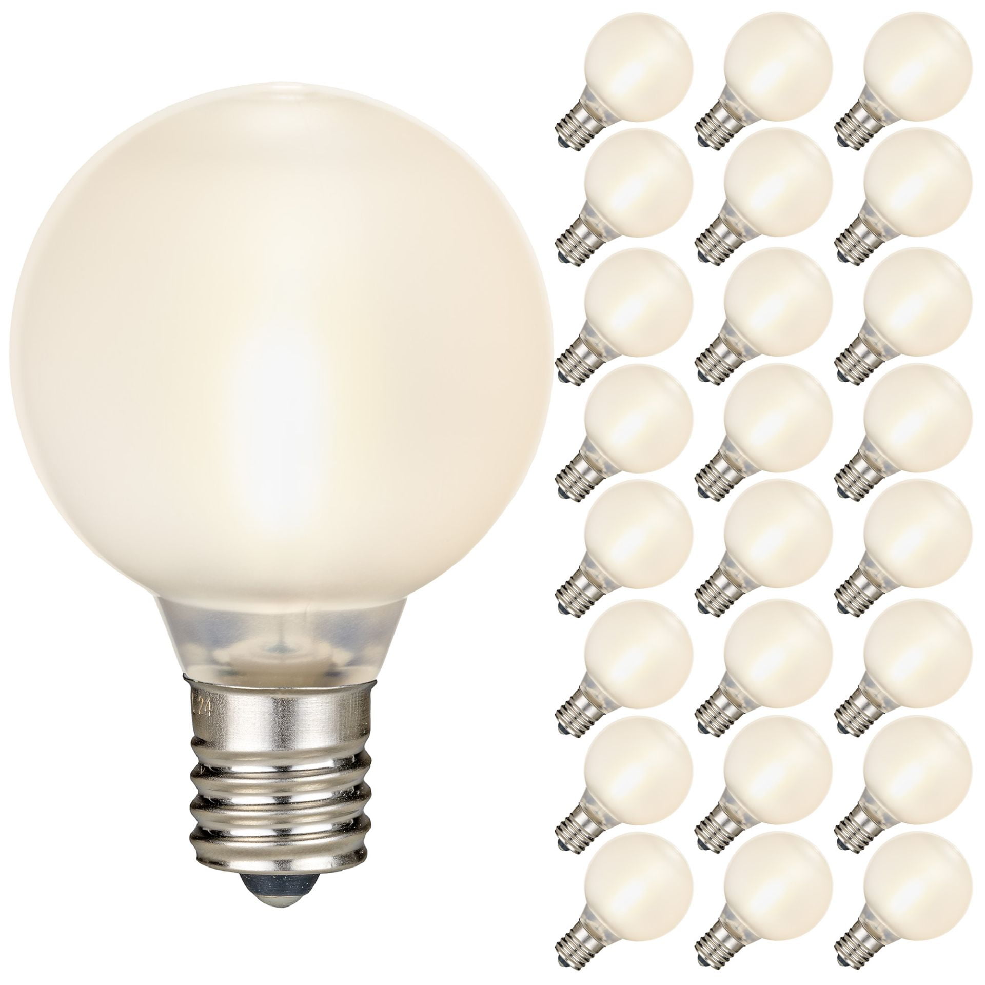 Novelty Lights 1W G40 Warm White Opaque Globe LED Light Bulb ...