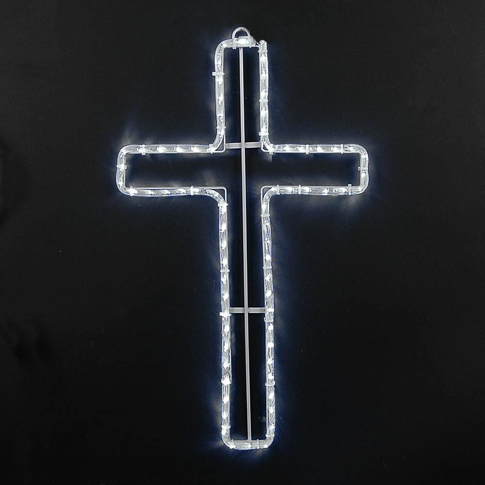 Novelty Lights Christian LED Rope Light Cross Motif Sculpture ...