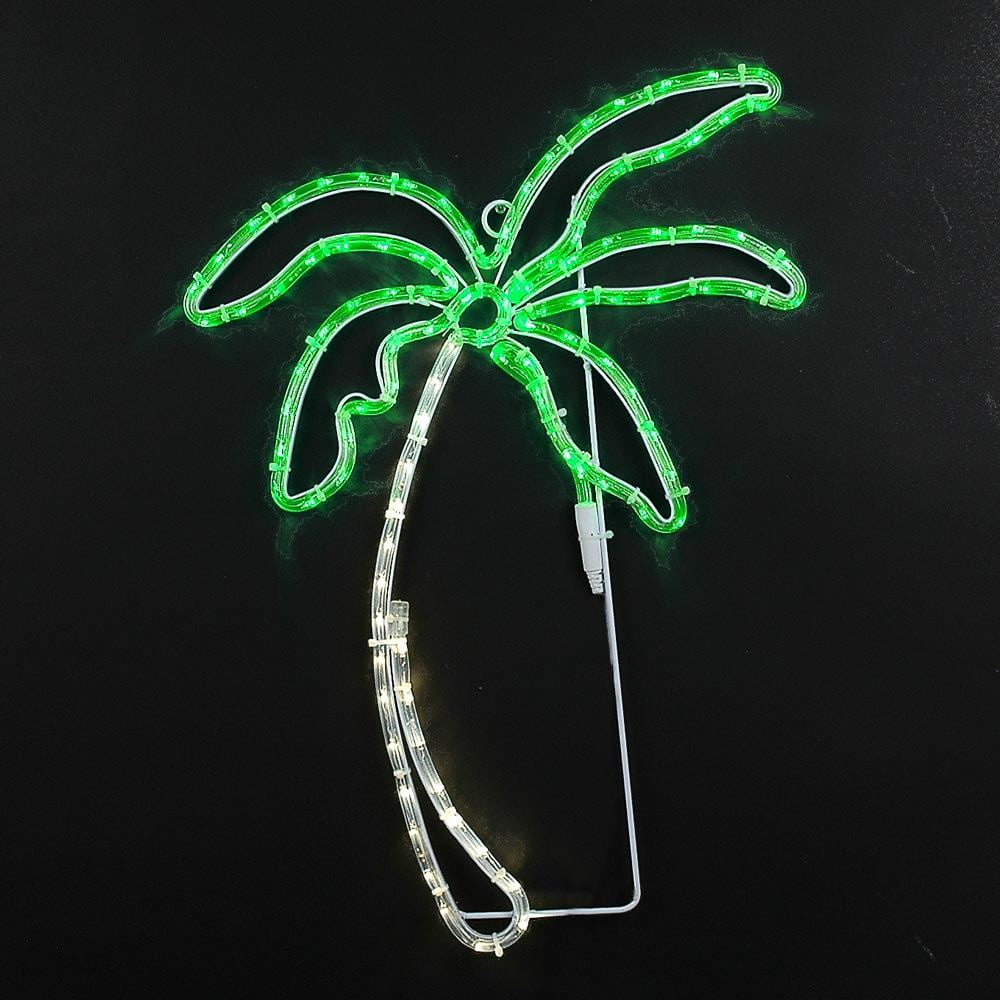 Novelty Lights 24" Tropical Green and Warm White Palm Tree LED Rope ...