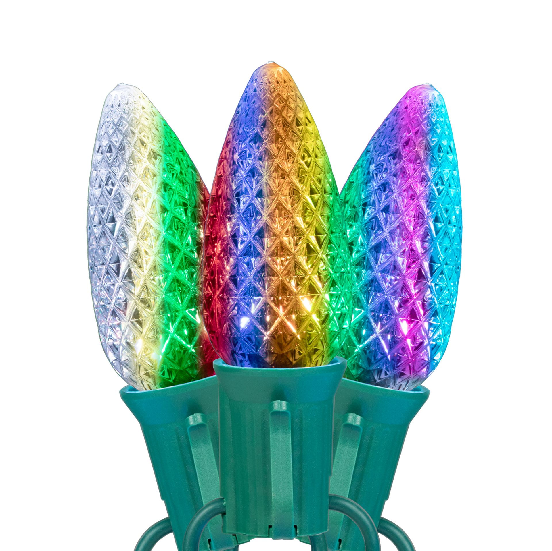 Novelty Lights 25 Feet C9 LED RGB+WW Color Changing Christmas Light Set ...