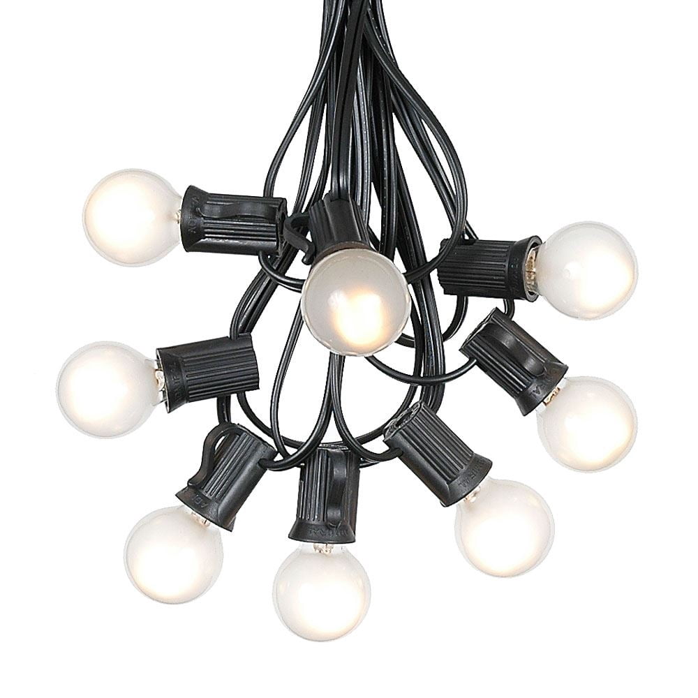Novelty Lights 25 Feet Frosted White G30 Globe Outdoor Patio String ...