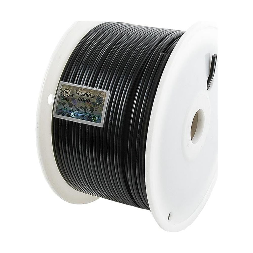 Novelty Lights 250' Black SPT-1 Zip Extension Cord Wire Spool, Make ...