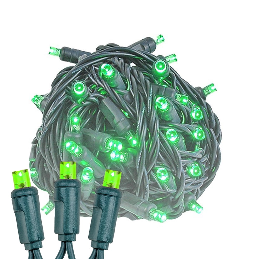 Novelty Lights 25FT 50 Light LED Green, Outdoor String Lights, Corded ...