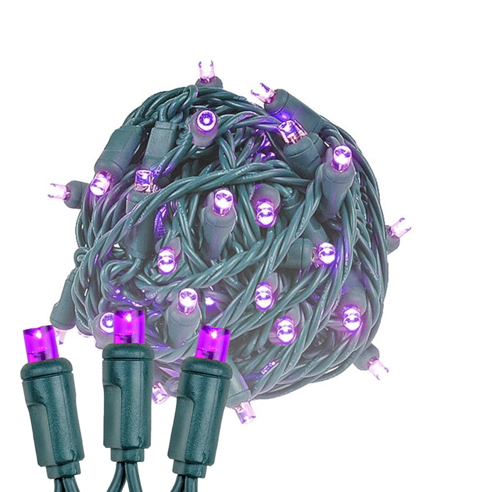 Novelty Lights 25FT 50 Light LED Purple, Outdoor String Lights, Corded ...