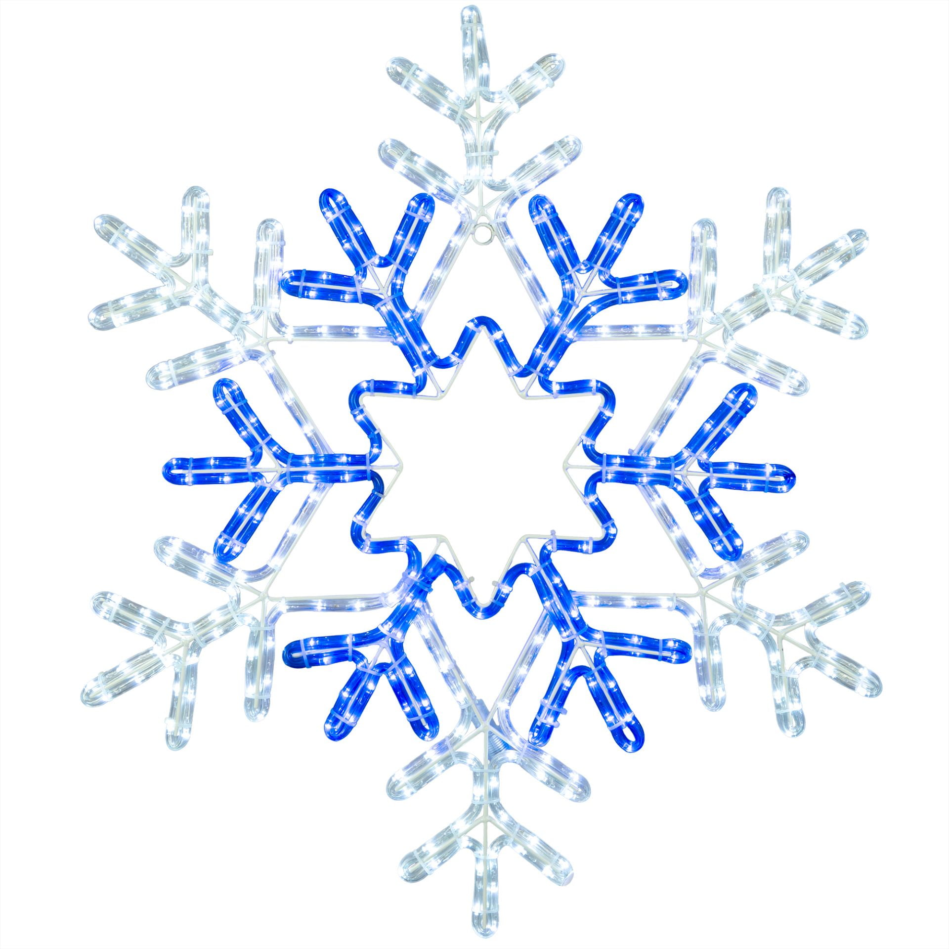 Novelty Lights 30" Pure White/Blue Christmas LED Snowflake Sculpture ...