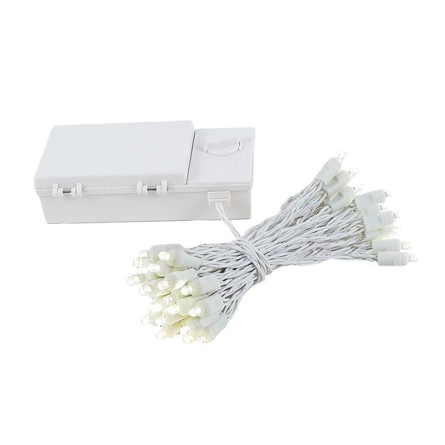 Novelty Lights 50 Light LED Battery Christmas Mini Light Set, White ...