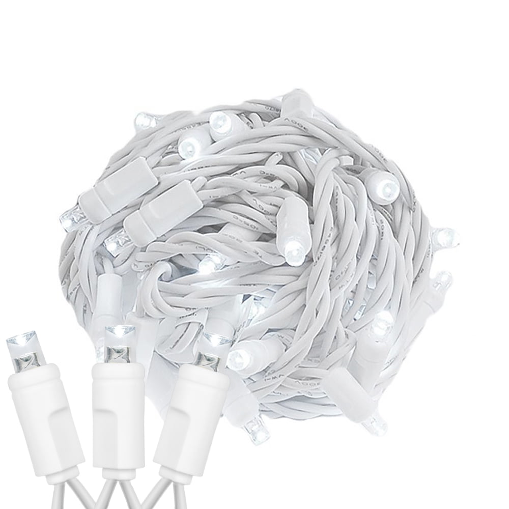 Novelty Lights 50 Light Pure White LED Christmas Mini Light Set (White ...