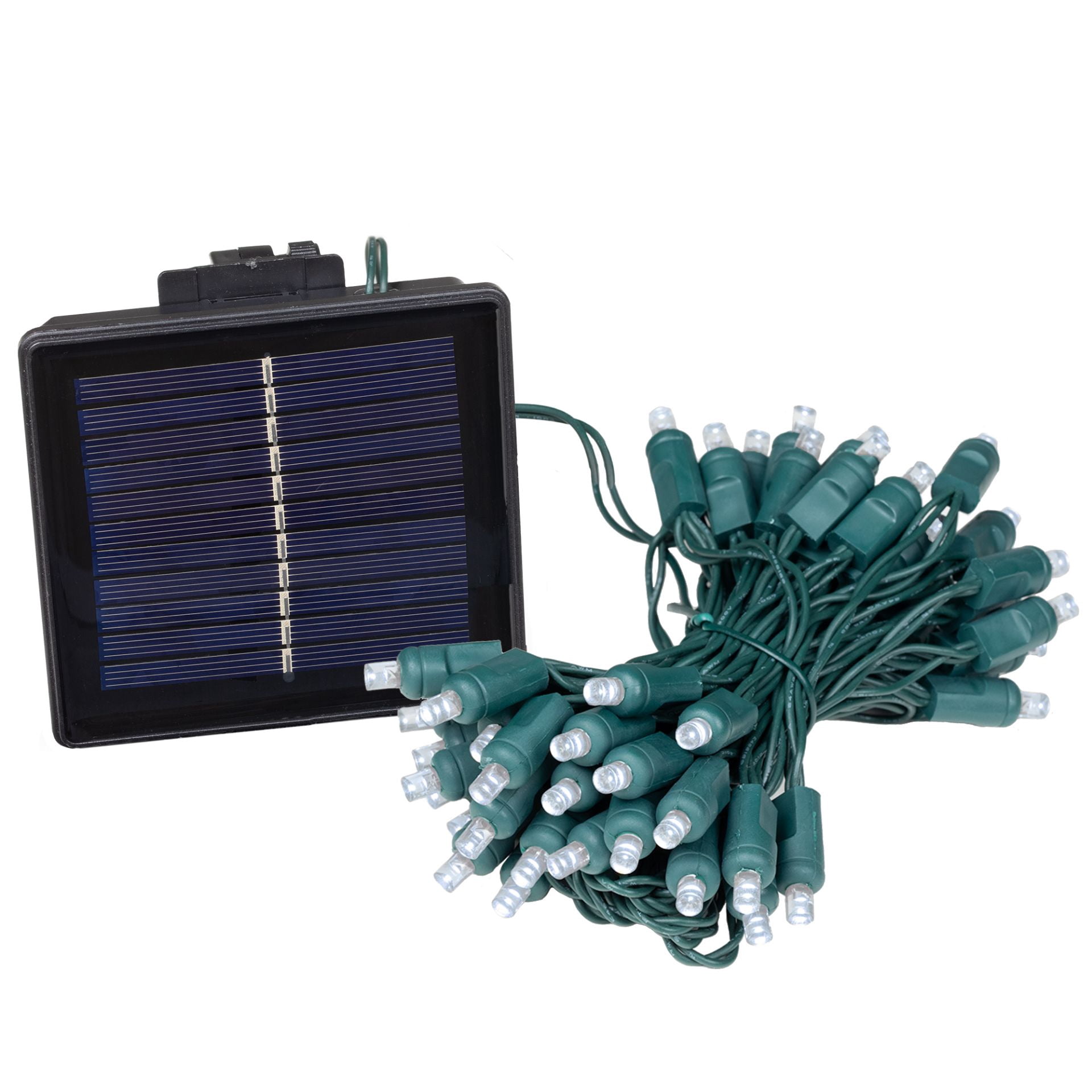 Novelty Lights 50 Light Pure White LED Solar Powered String Lights 3 ...
