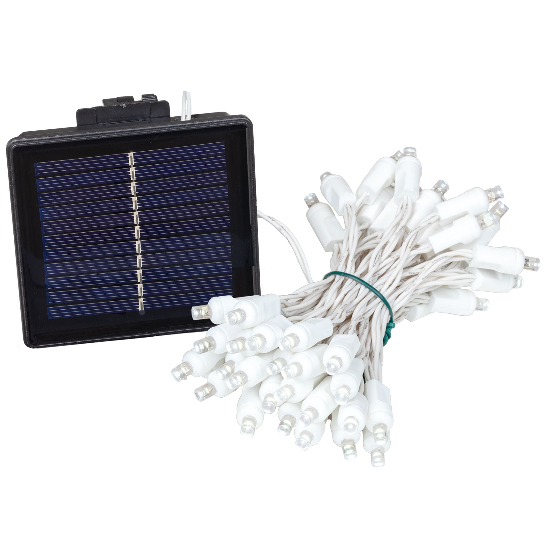 Novelty Lights 50 Light Pure White LED Solar Powered String Lights 3 ...