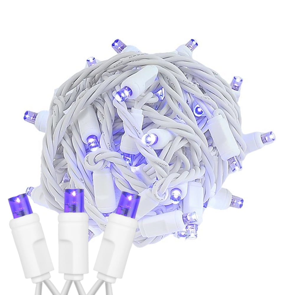 Novelty Lights 50 Light Purple LED Christmas Mini Light Set (White Wire ...