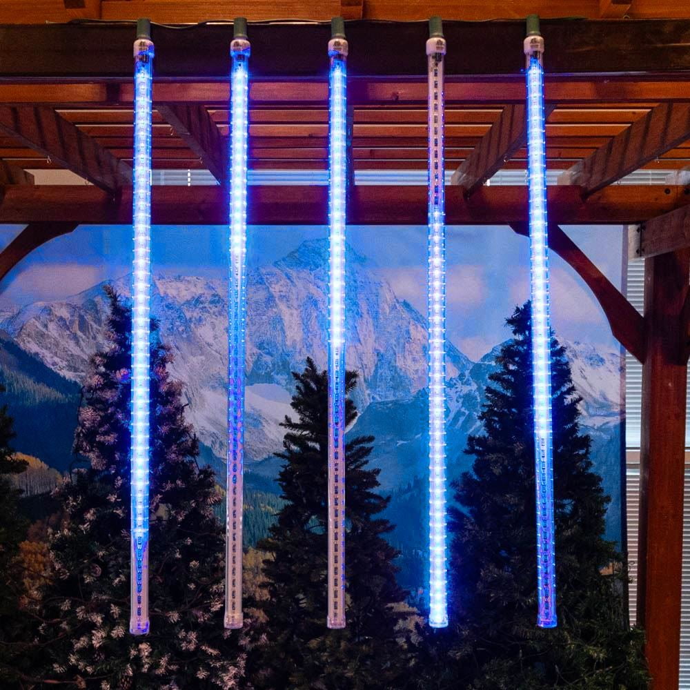 Novelty Lights Blue 36" LED Cascading Meteor Starfall Tube Icicle Light ...