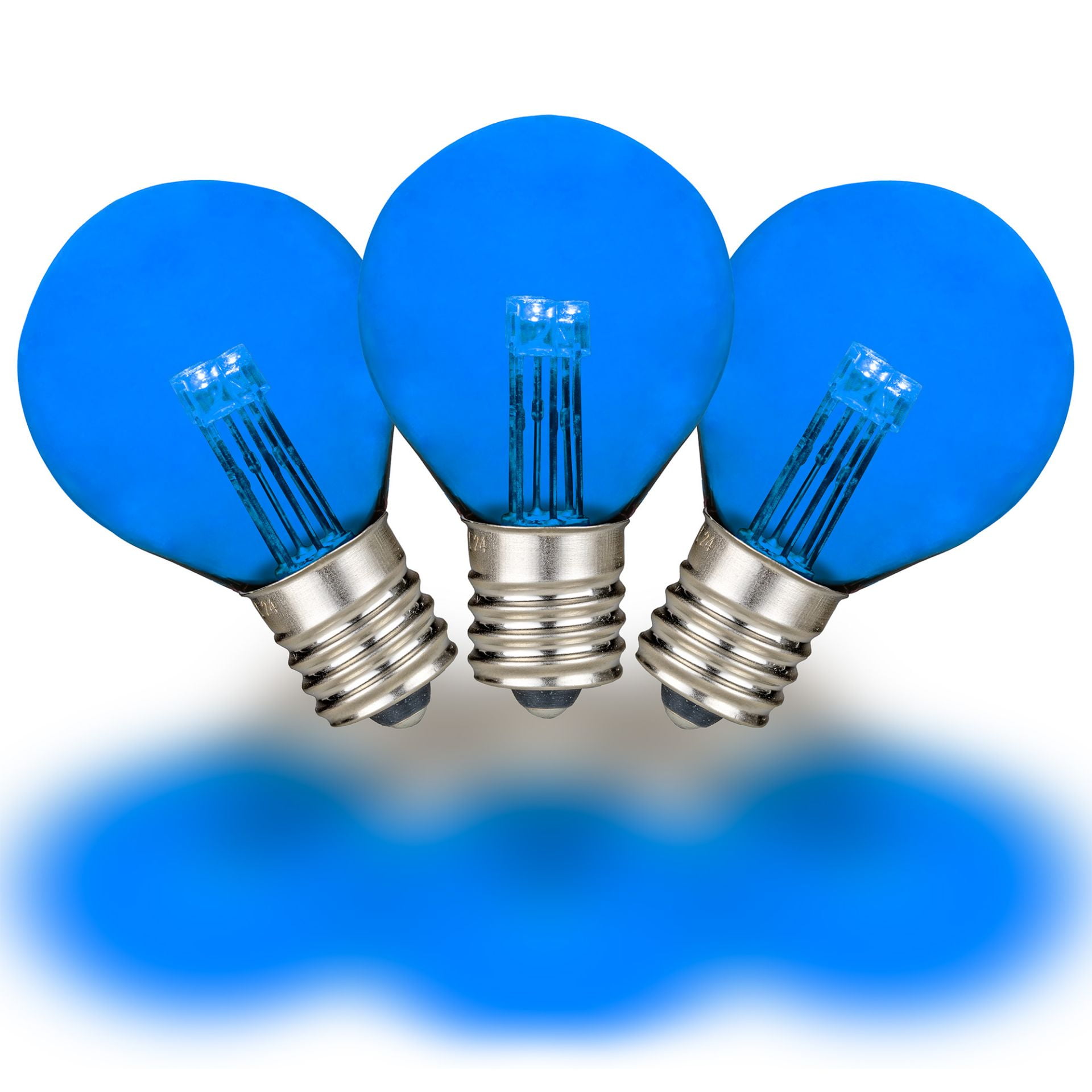 Novelty Lights Blue Glass G30 Globe Hanging LED String Light ...