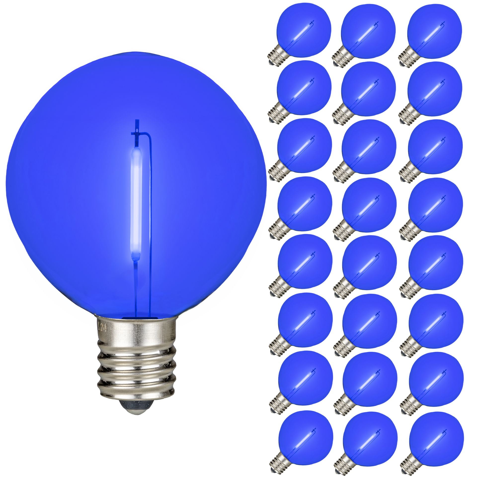 Novelty Lights 1W Blue G50 LED Globe Light Bulbs, 25-Pack - Walmart.com