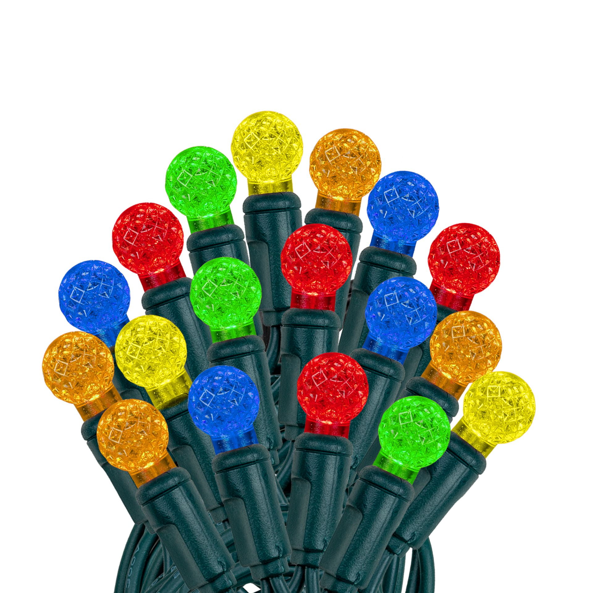 Novelty Lights G12 Multicolor LED Christmas String Lights 50 Globe Mini ...