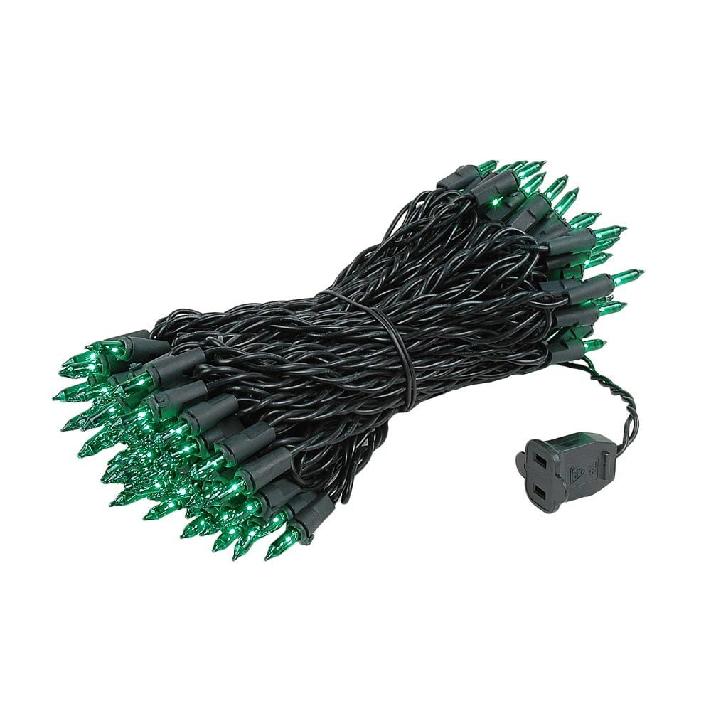 Novelty Lights Green 100 Light Incandescent Mini Christmas String ...
