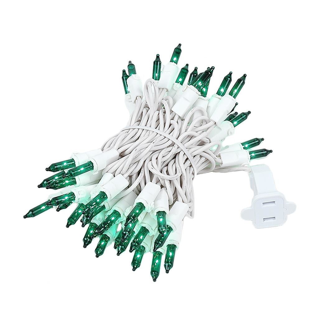 Novelty Lights Green 50 Light Incandescent Mini Christmas String Lights ...