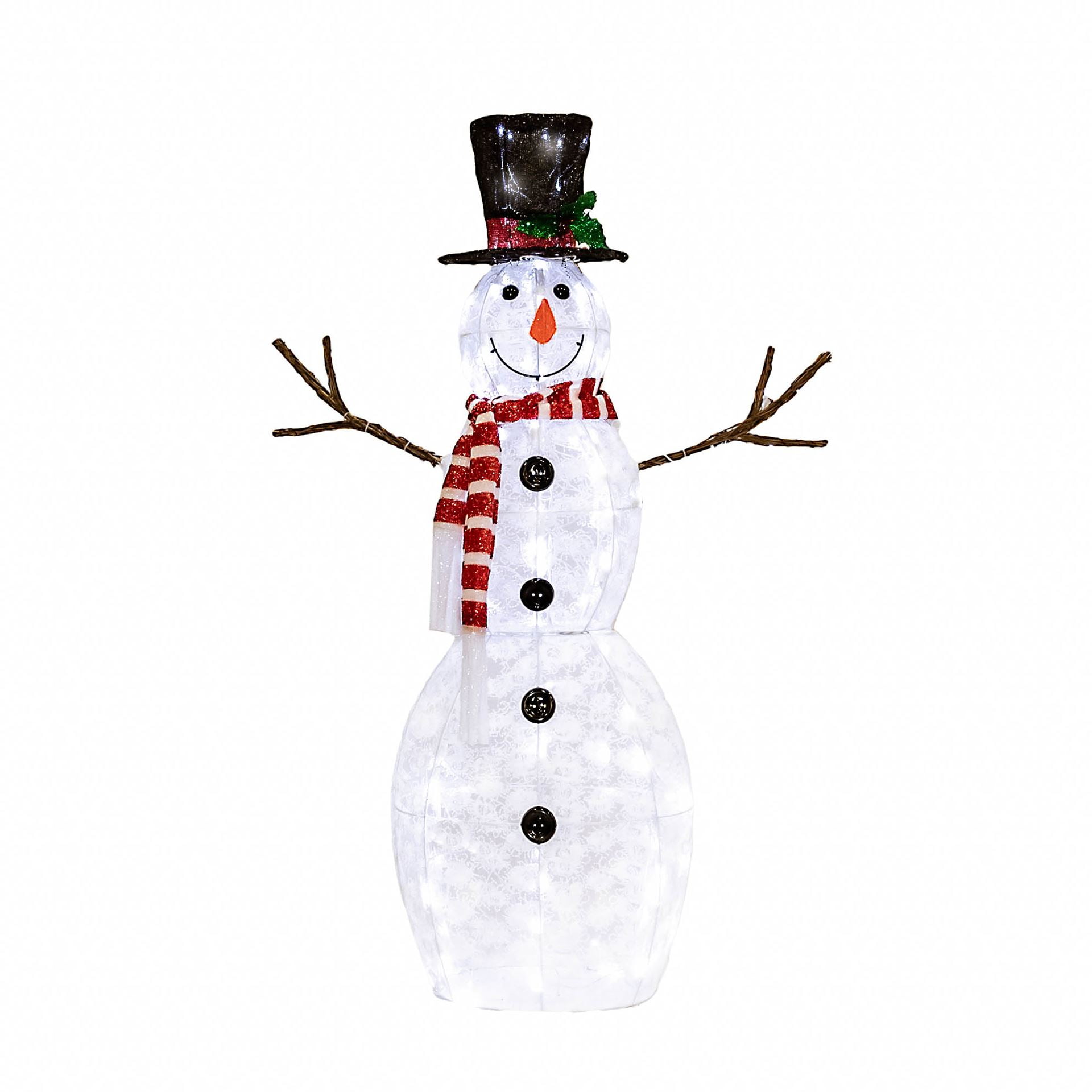 Novelty Lights LED Pre-Lit Snowman with Top Hat Christmas Yard Art ...