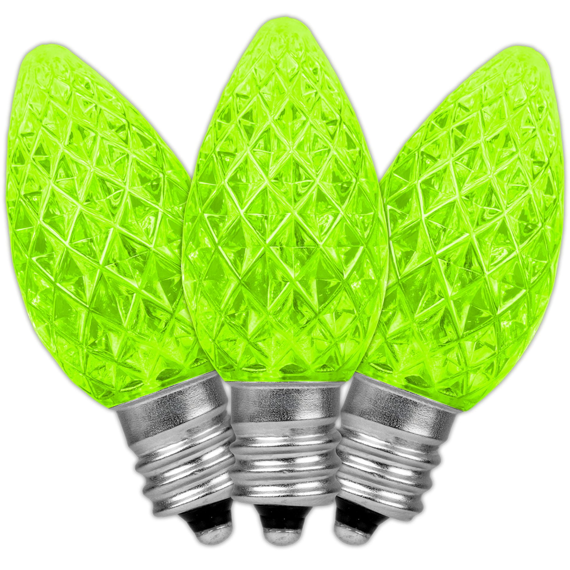 Novelty Lights Lime C7 LED Diamond Faceted Christmas Replacement Bulbs ...