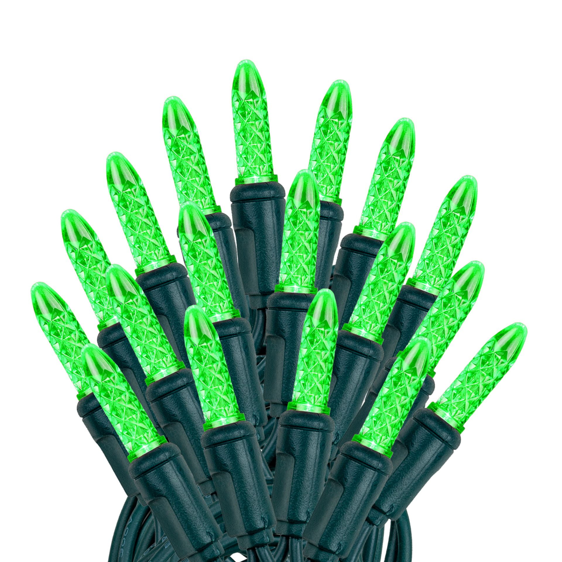 Novelty Lights M5 Green LED Christmas String Lights 50 Mini Bulbs ...