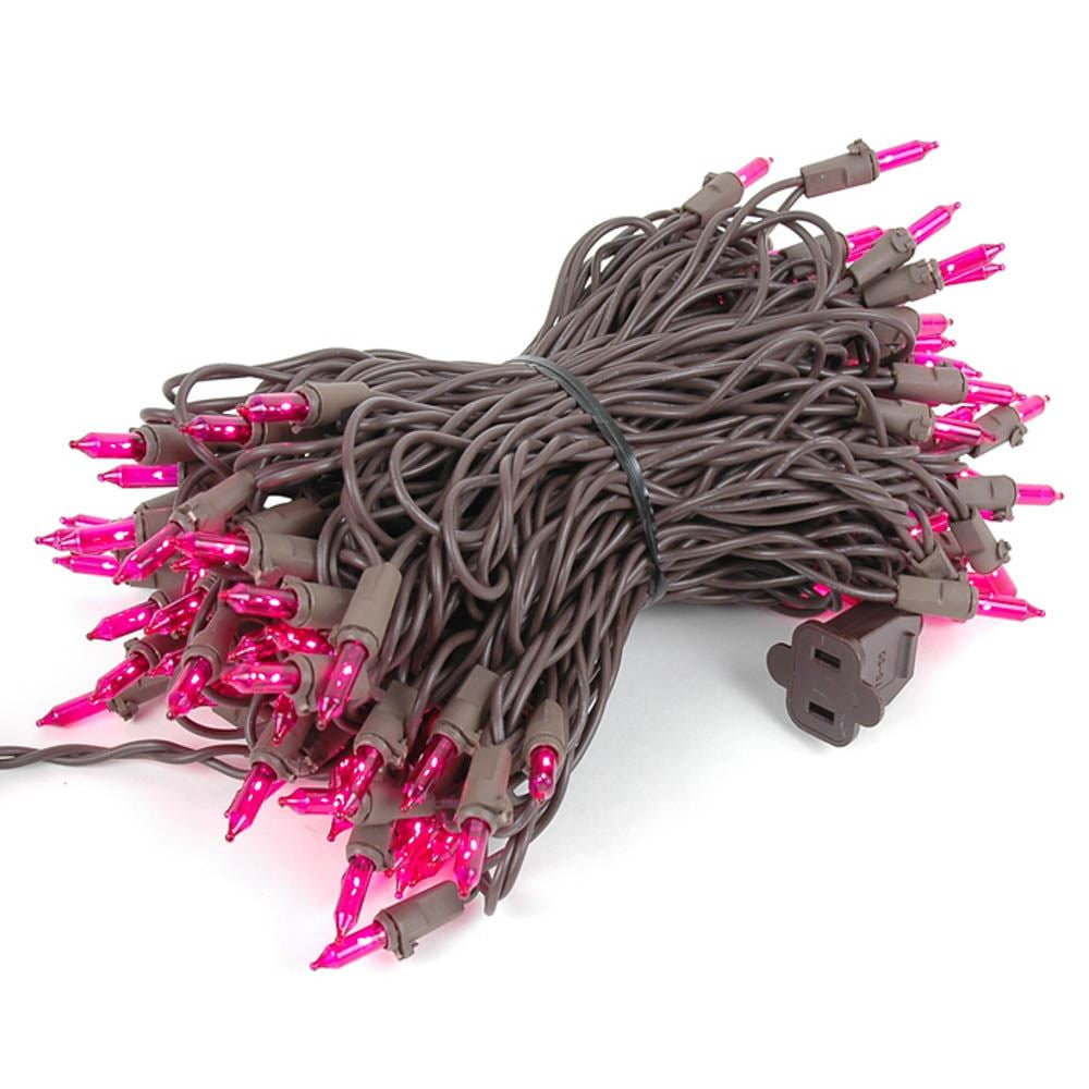 Novelty Lights Pink 100 Light Incandescent Mini Christmas String Lights ...