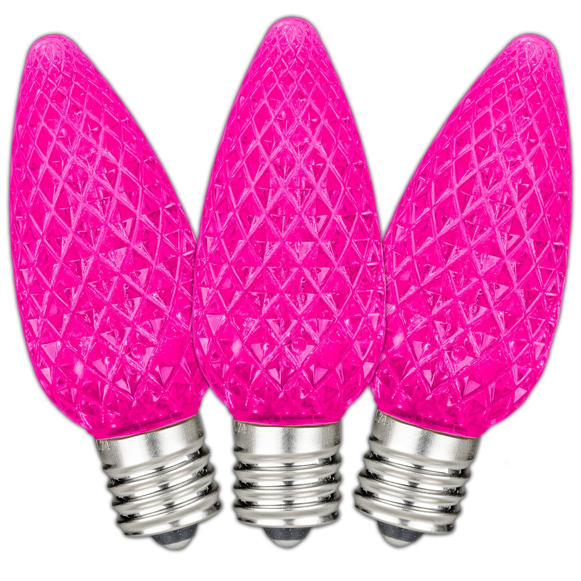 Novelty Lights Pink C9 LED Diamond Faceted Christmas Replacement Bulbs ...