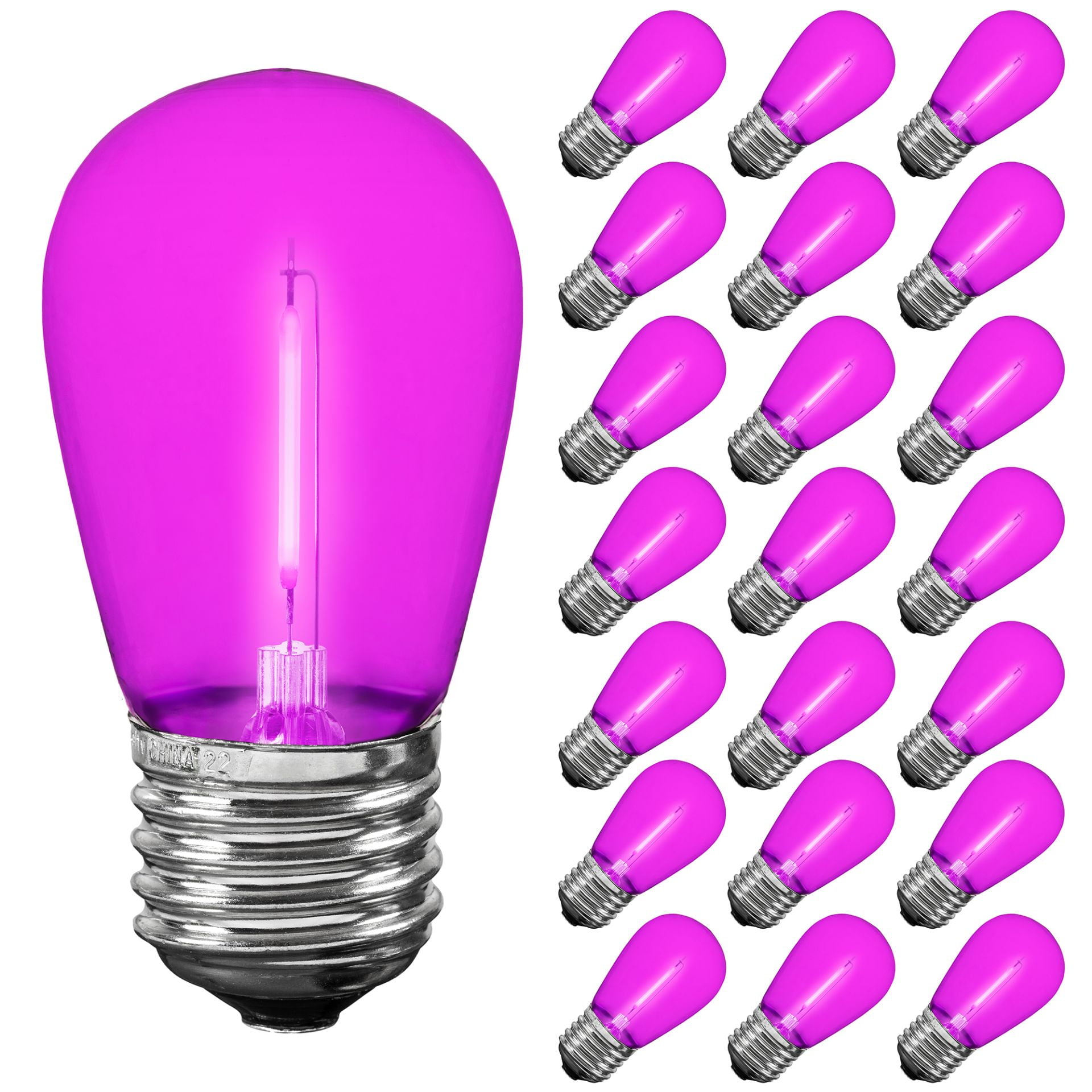 Novelty Lights Pink S14 LED Globe Light Bulb, 1 Watt - Walmart.com