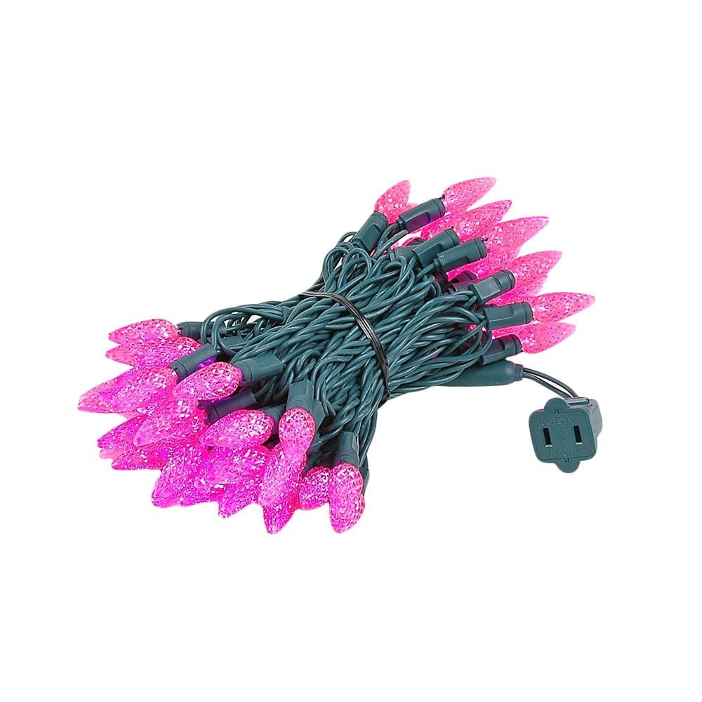 Novelty Lights Pink True Twinkle (100% Twinkle) C6 LED Christmas String ...