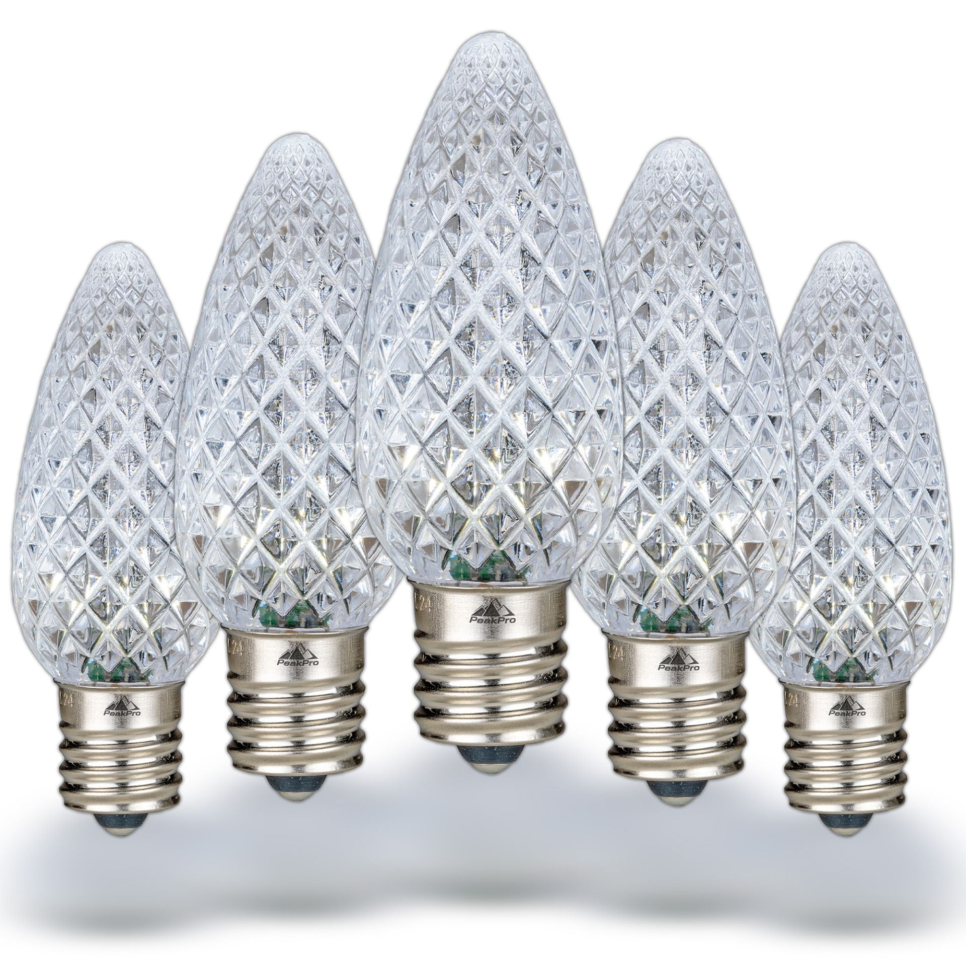 Novelty Lights Pure White C9 LED Faceted Christmas Replacement Bulbs ...