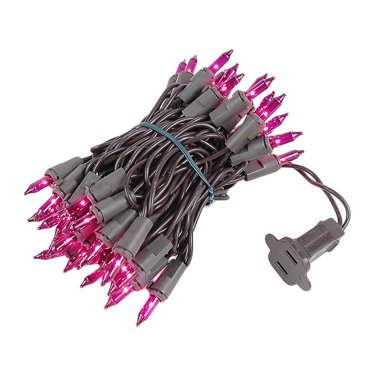 Set of 50 Purple Mini Christmas Lights 2.5" Spacing - Black Wire ...