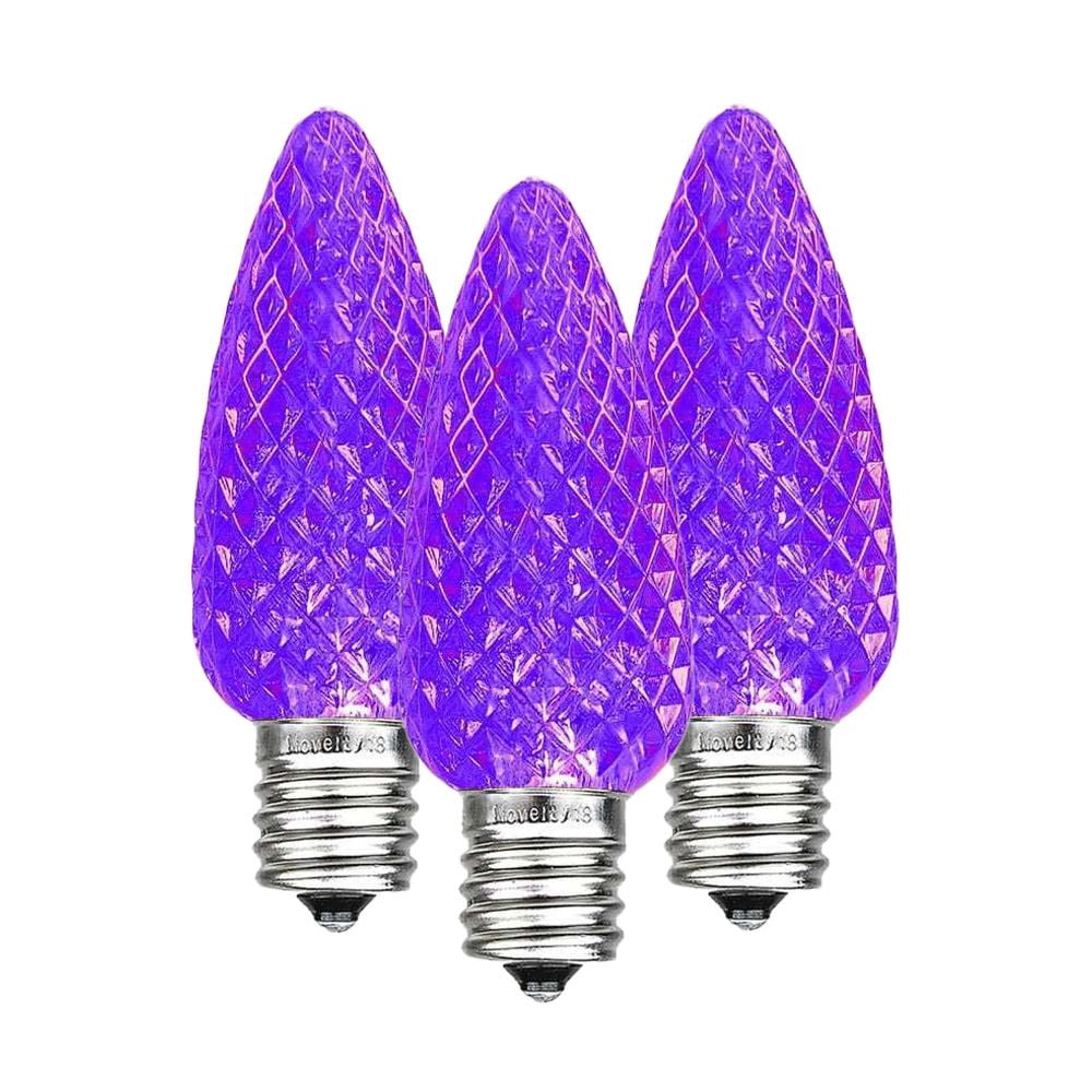 Novelty Lights Purple C9 LED Faceted Christmas Replacement Bulbs ...