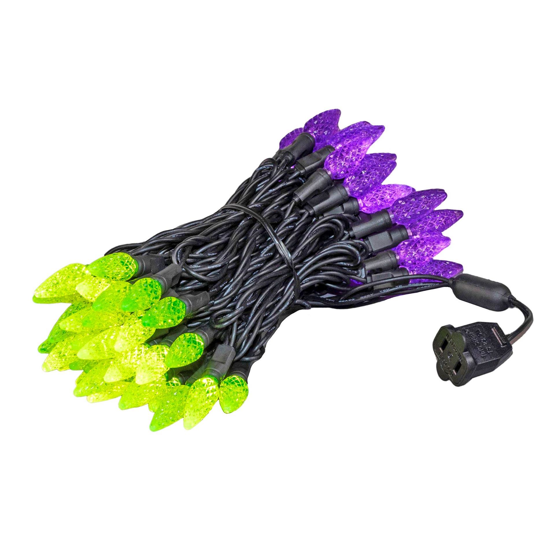 Novelty Lights Purple/Lime Green True Twinkle (100% Twinkle) C6 LED ...