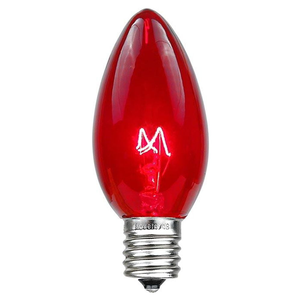 Novelty Lights 25 Pack C7, Red, Outdoor Christmas Replacement Bulbs ...