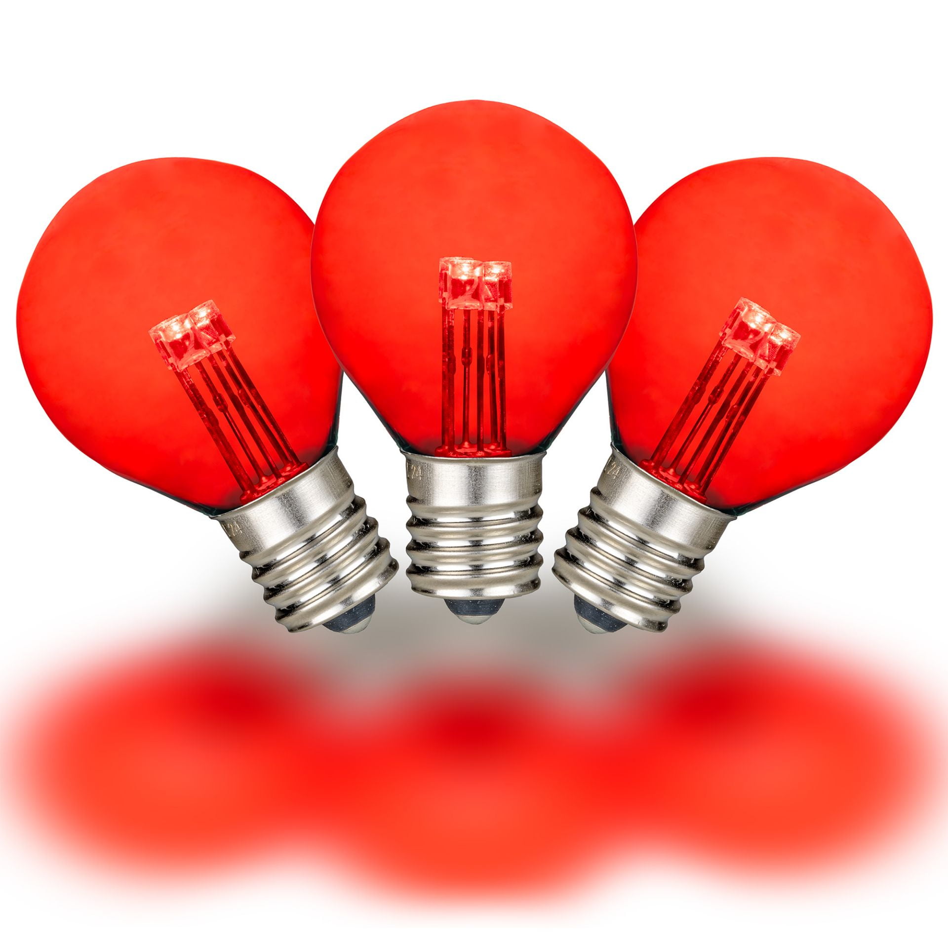 Novelty Lights Red Glass G30 Globe Hanging LED String Light Replacement ...