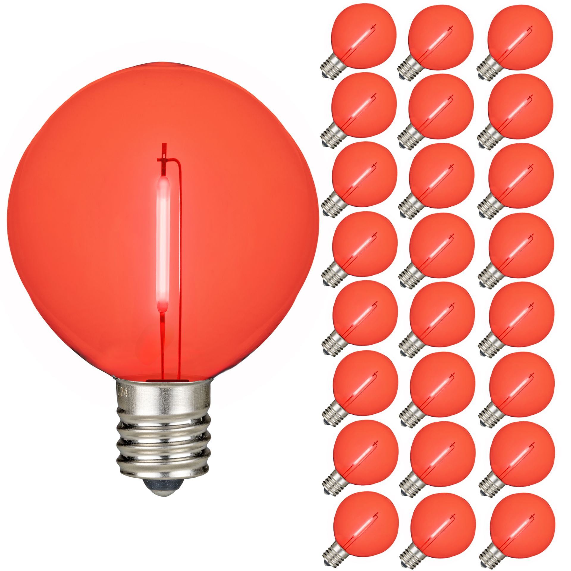 Novelty Lights 1W Red G50 LED Globe Light Bulbs, 25-Pack - Walmart.com