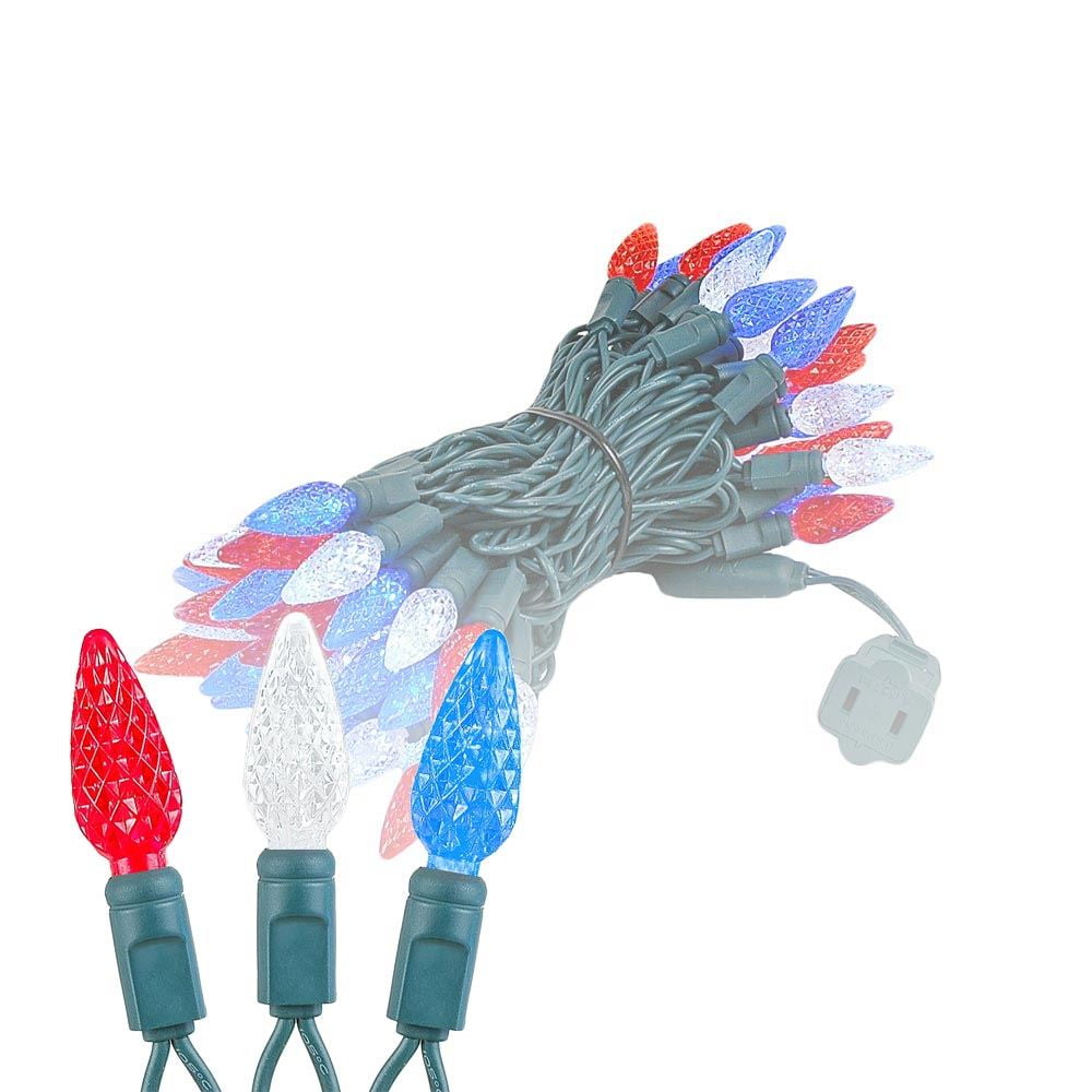 Novelty Lights 70 Light C6 LED Christmas Mini Light Set, Red Colored ...